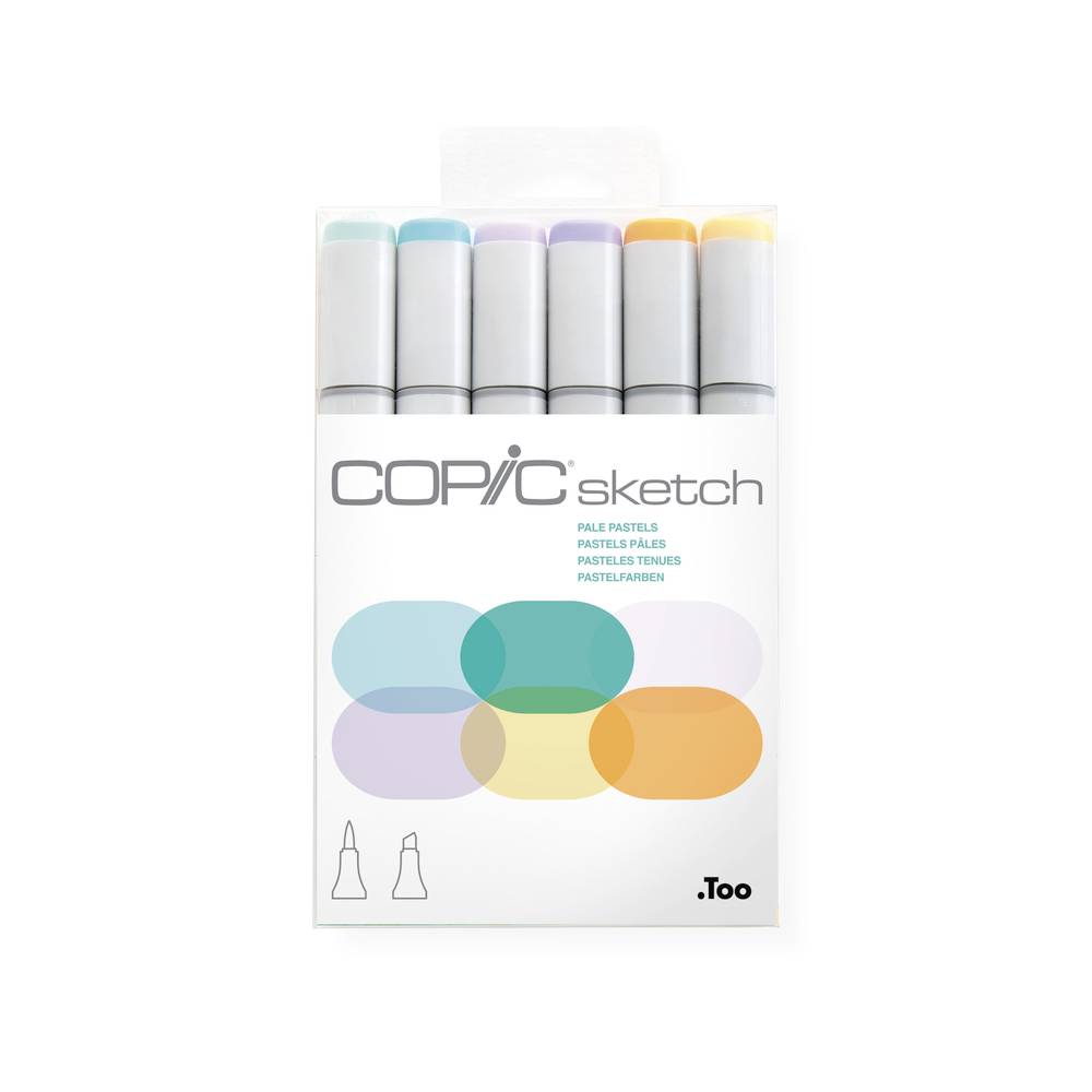 Copic Sketch 6er Set Pale Pastels | 358 Farben | Ultra Verblendbar