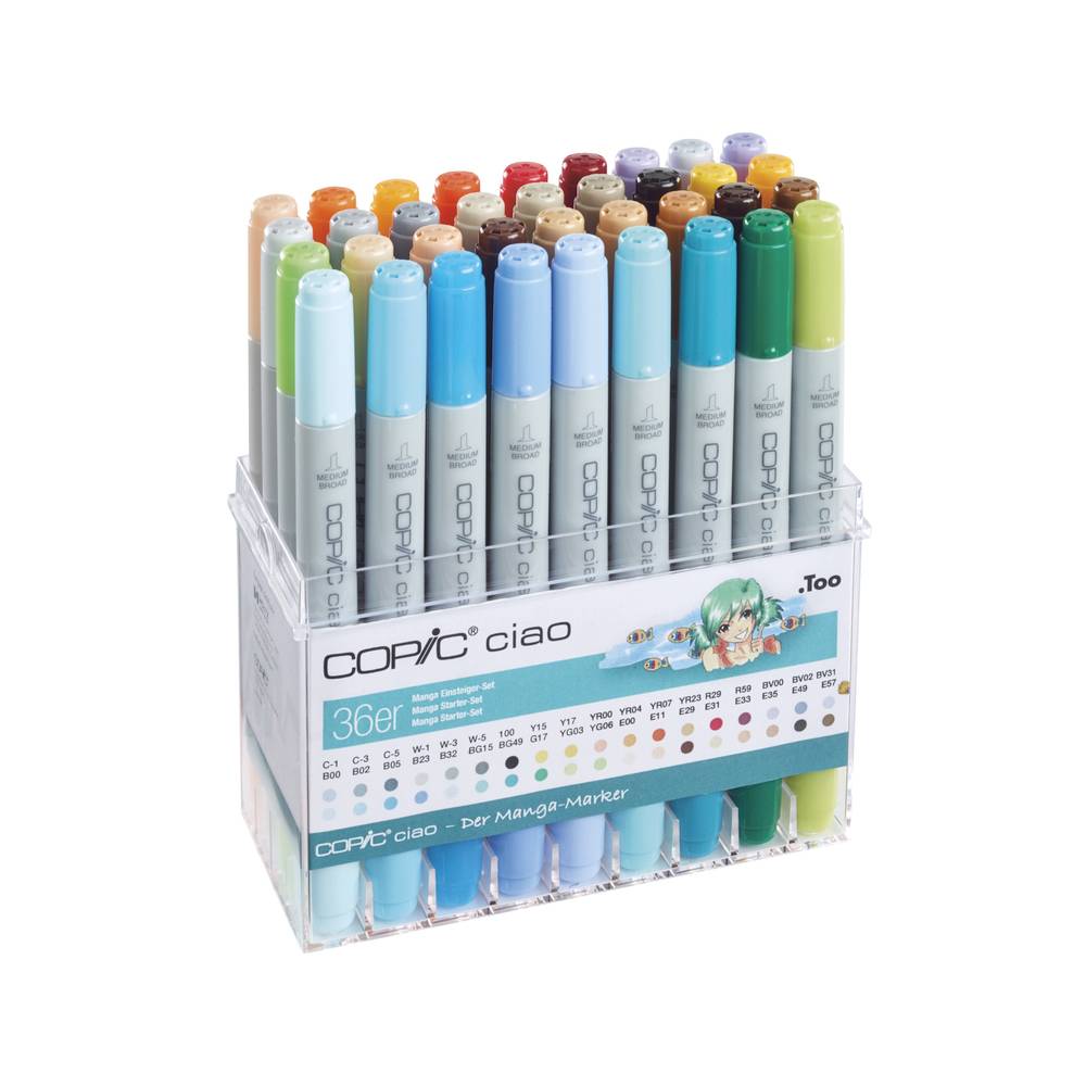 Copic Ciao 36er Manga Set: Nachfüllbare Marker für Schüler & Anfänger