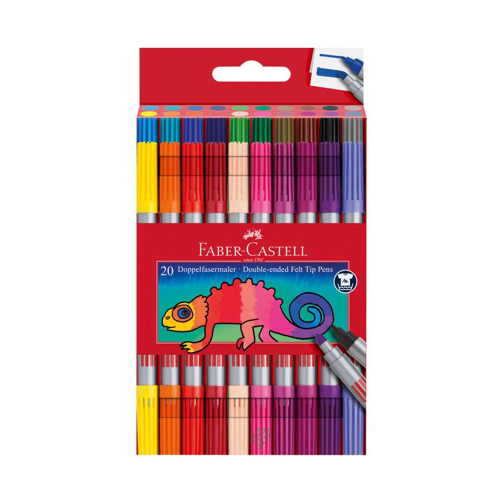 Faber Castell 20er Set Doppelfasermaler Twin Basic - Filzstifte Dualspitze